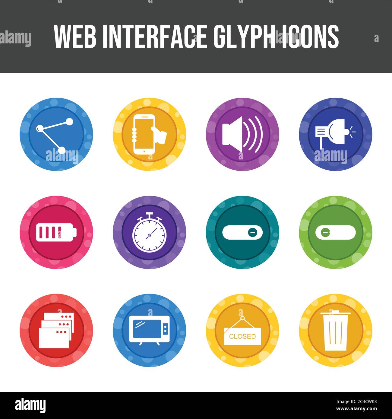 Beautiful Web Interface vector icon set Stock Vector Image & Art - Alamy