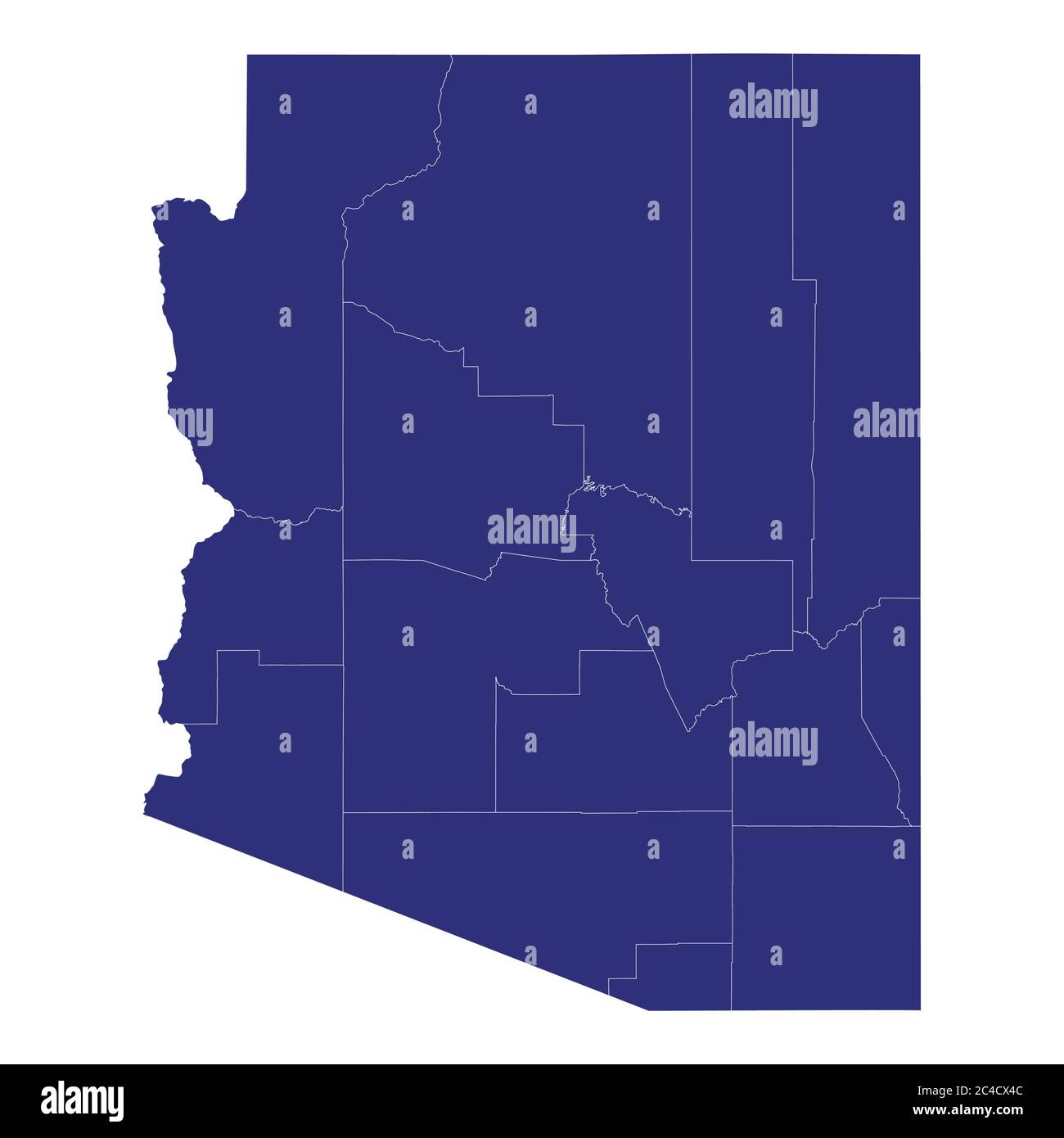 High Quality map of Arizona is a state of United States of America with ...
