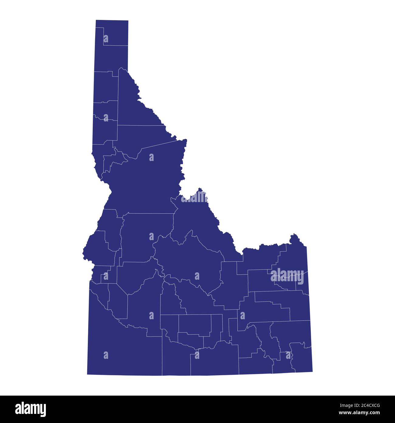 High Quality map of Idaho is a state of United States of America with ...