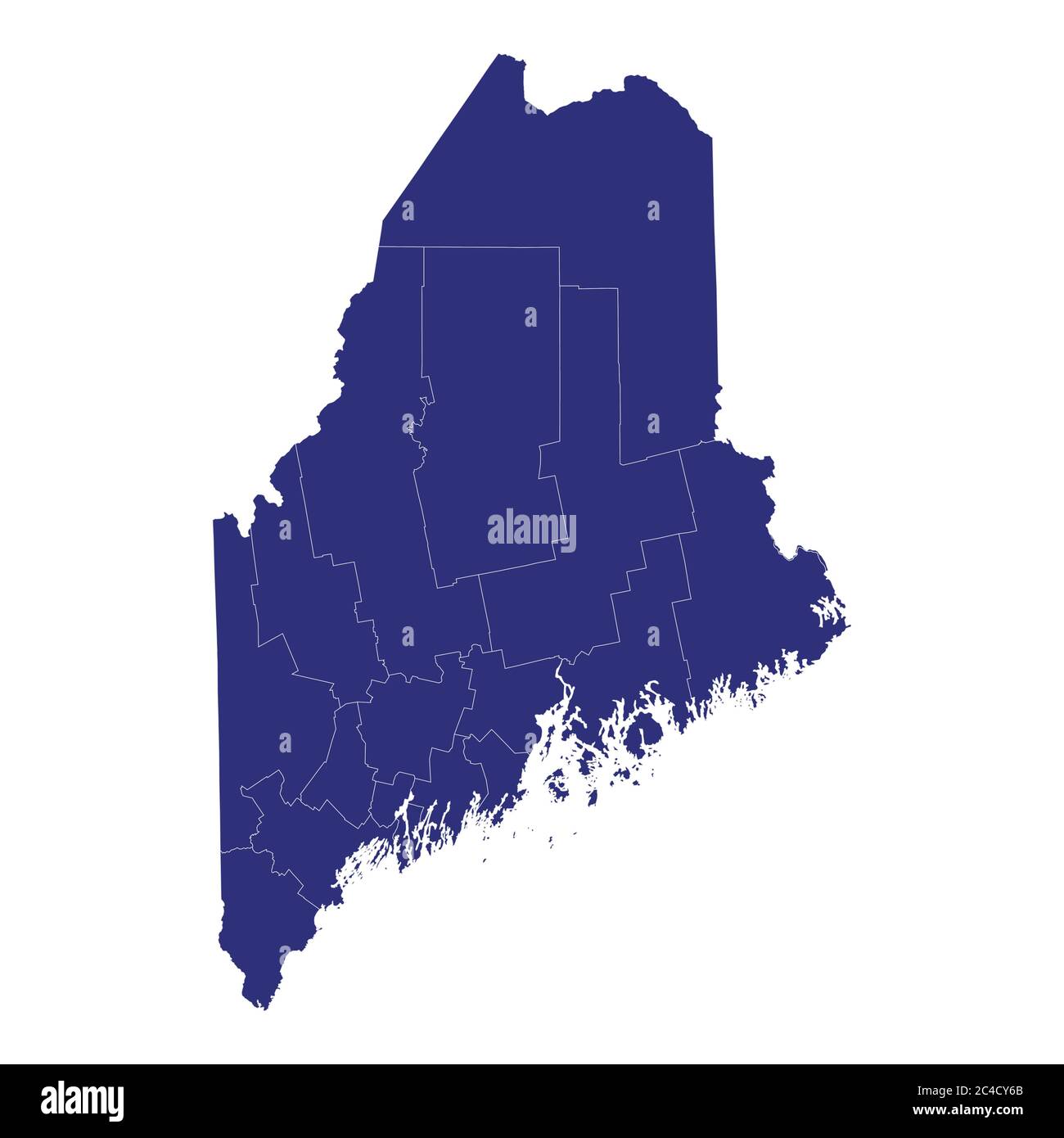 High Quality map of Maine is a state of United States of America with ...