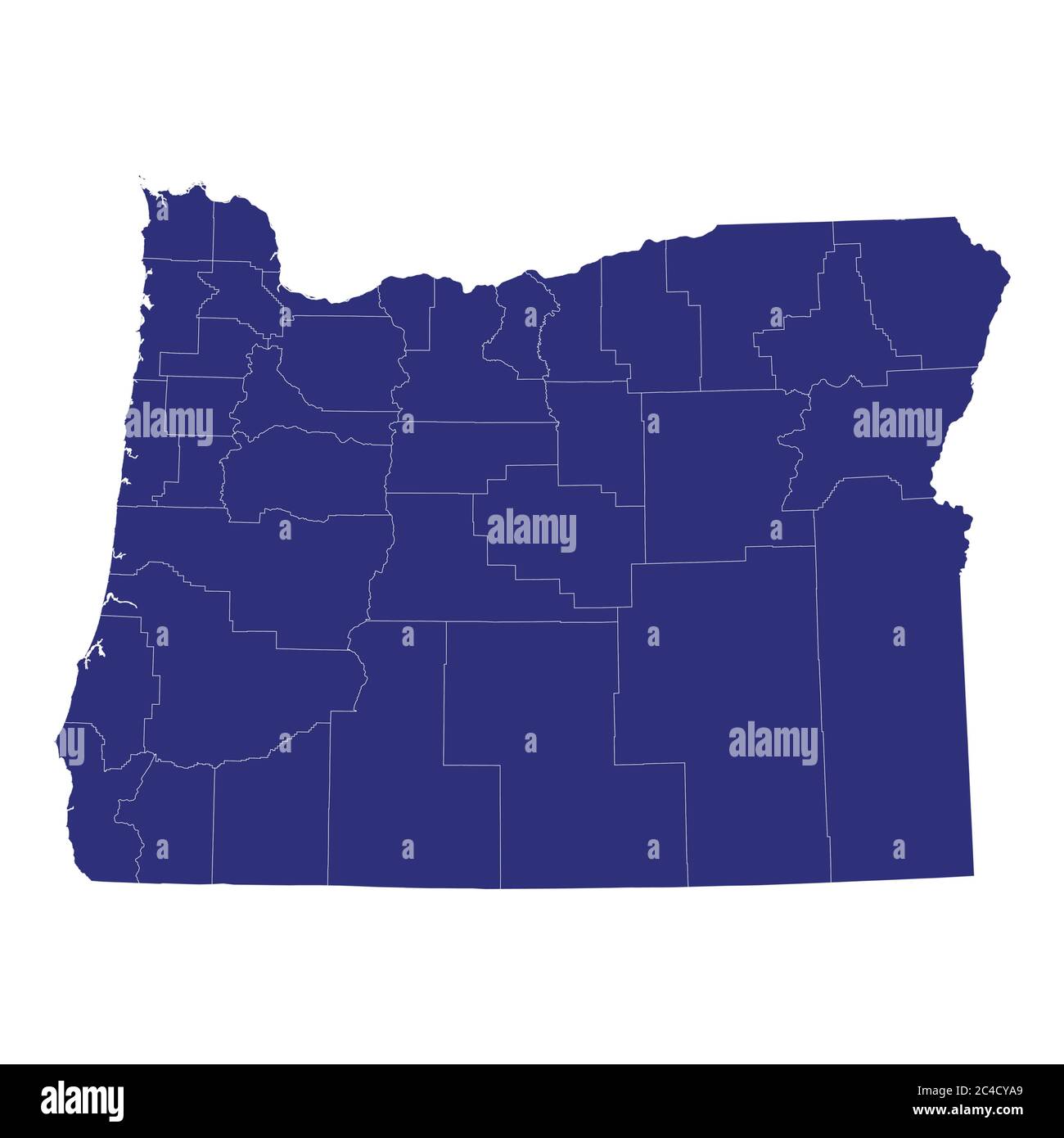 High Quality map of Oregon is a state of United States of America with ...