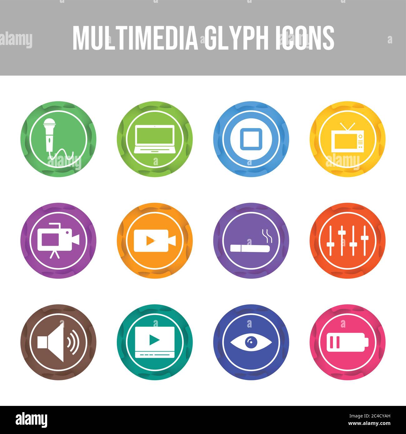 Beautiful Multimedia vector icon set Stock Vector Image & Art - Alamy