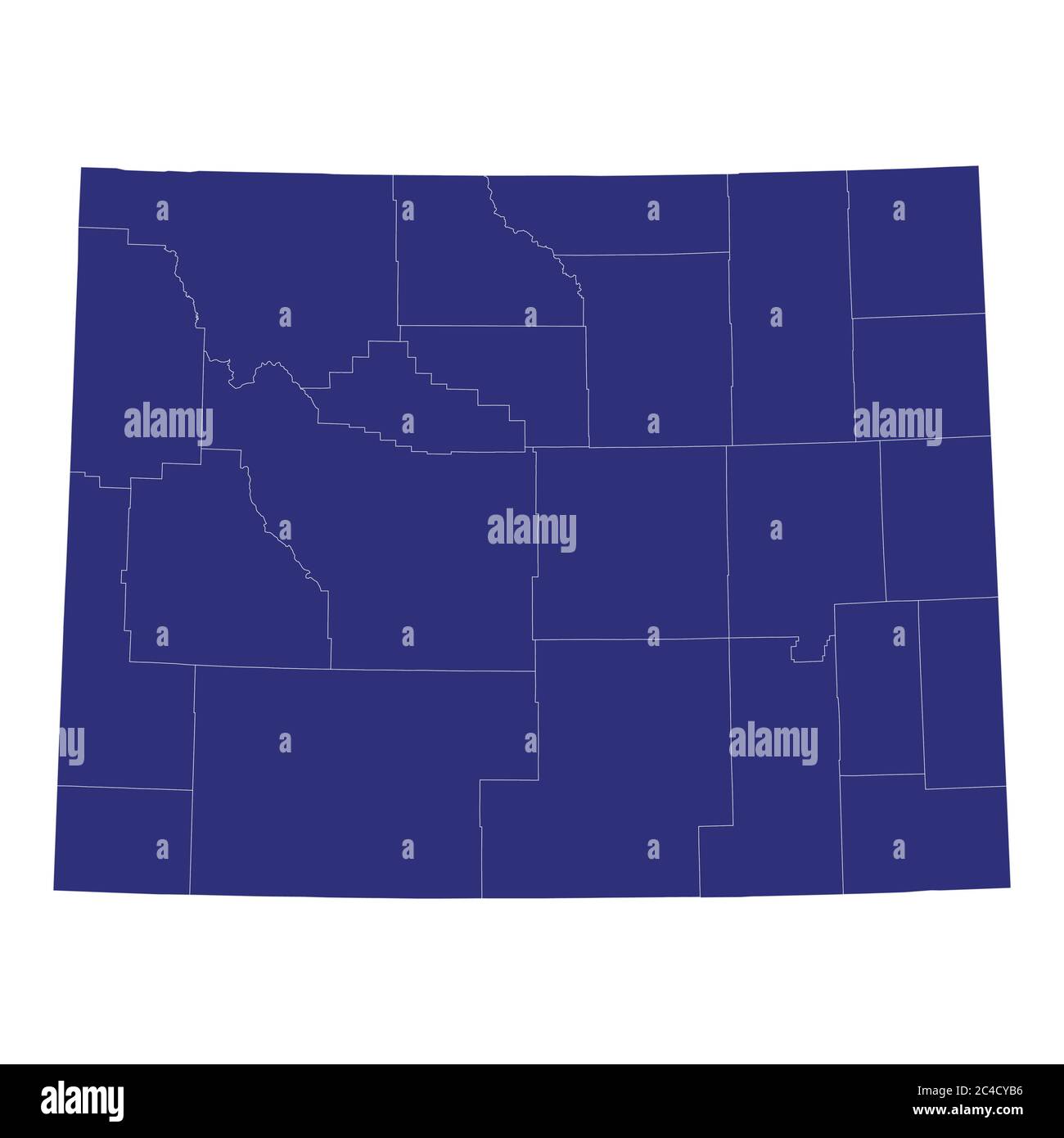 High Quality map of Wyoming is a state of United States of America with ...