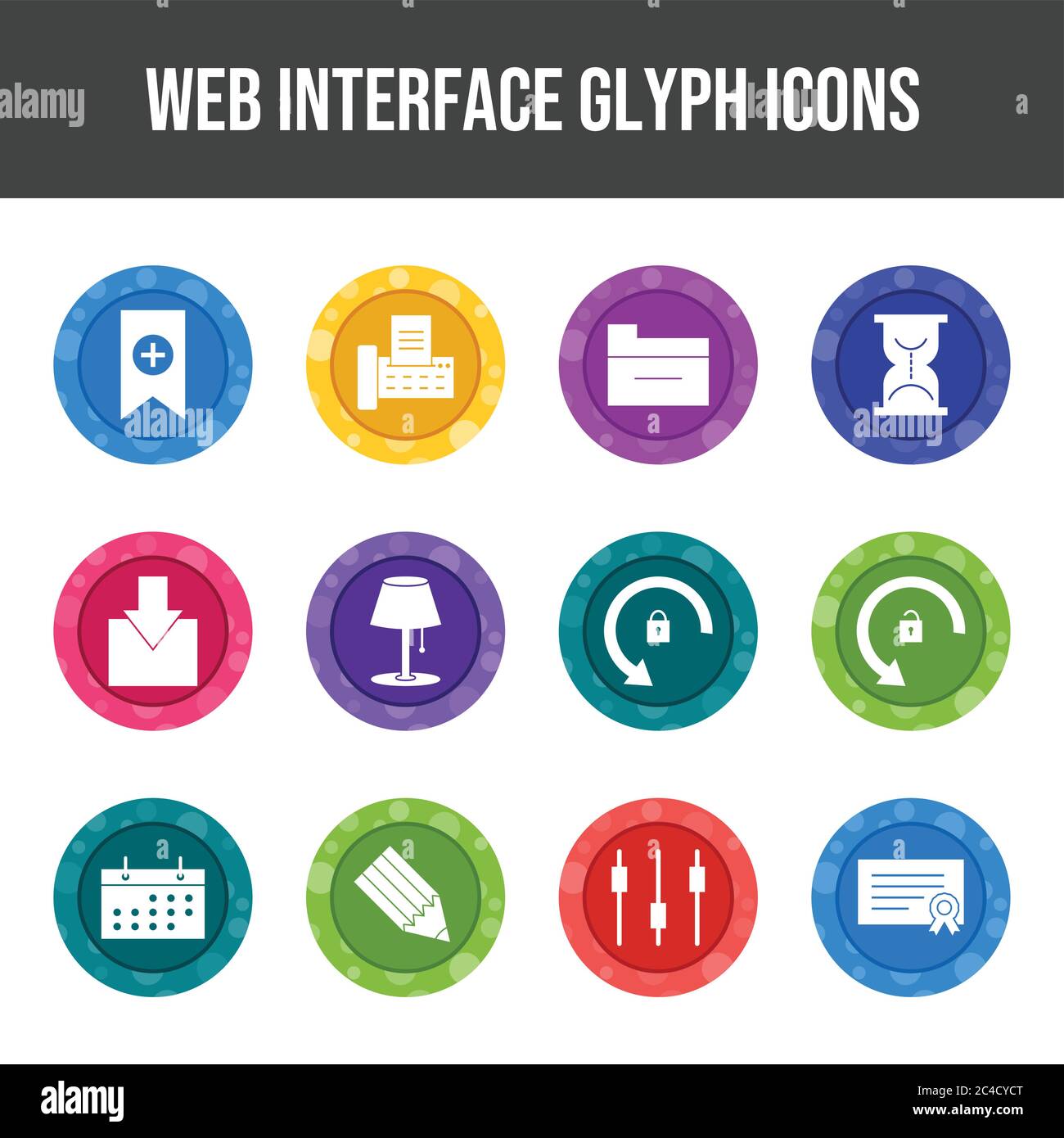 Beautiful Web Interface vector icon set Stock Vector Image & Art - Alamy