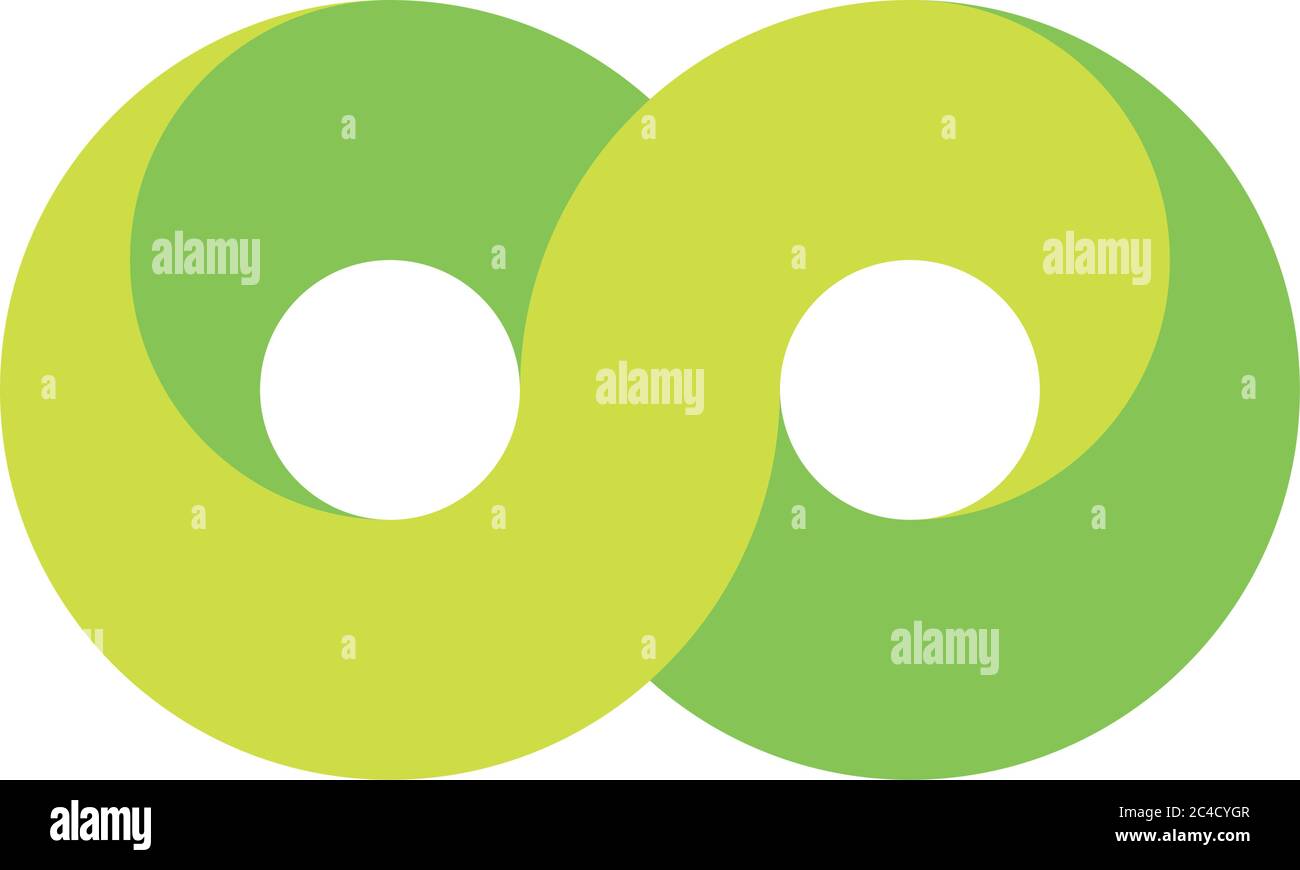 Green infinity symbol icon. 3D-like design effect. Vector illustration ...