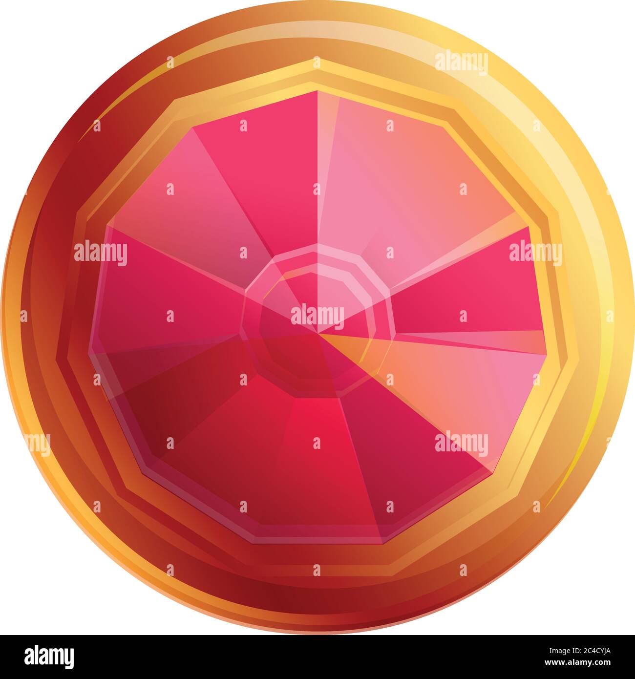 Gold ruby icon. Cartoon of gold ruby vector icon for web design ...