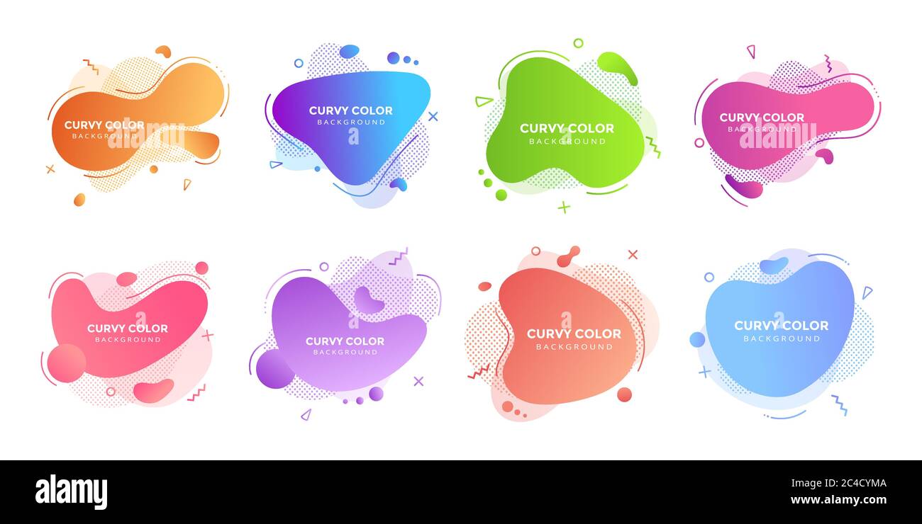 Modern liquid abstract element graphic gradient flat style design fluid ...