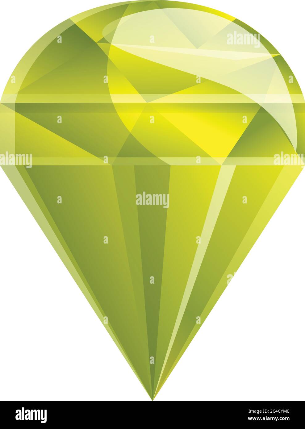 Yellow gemstone icon. Cartoon of yellow gemstone vector icon for web ...