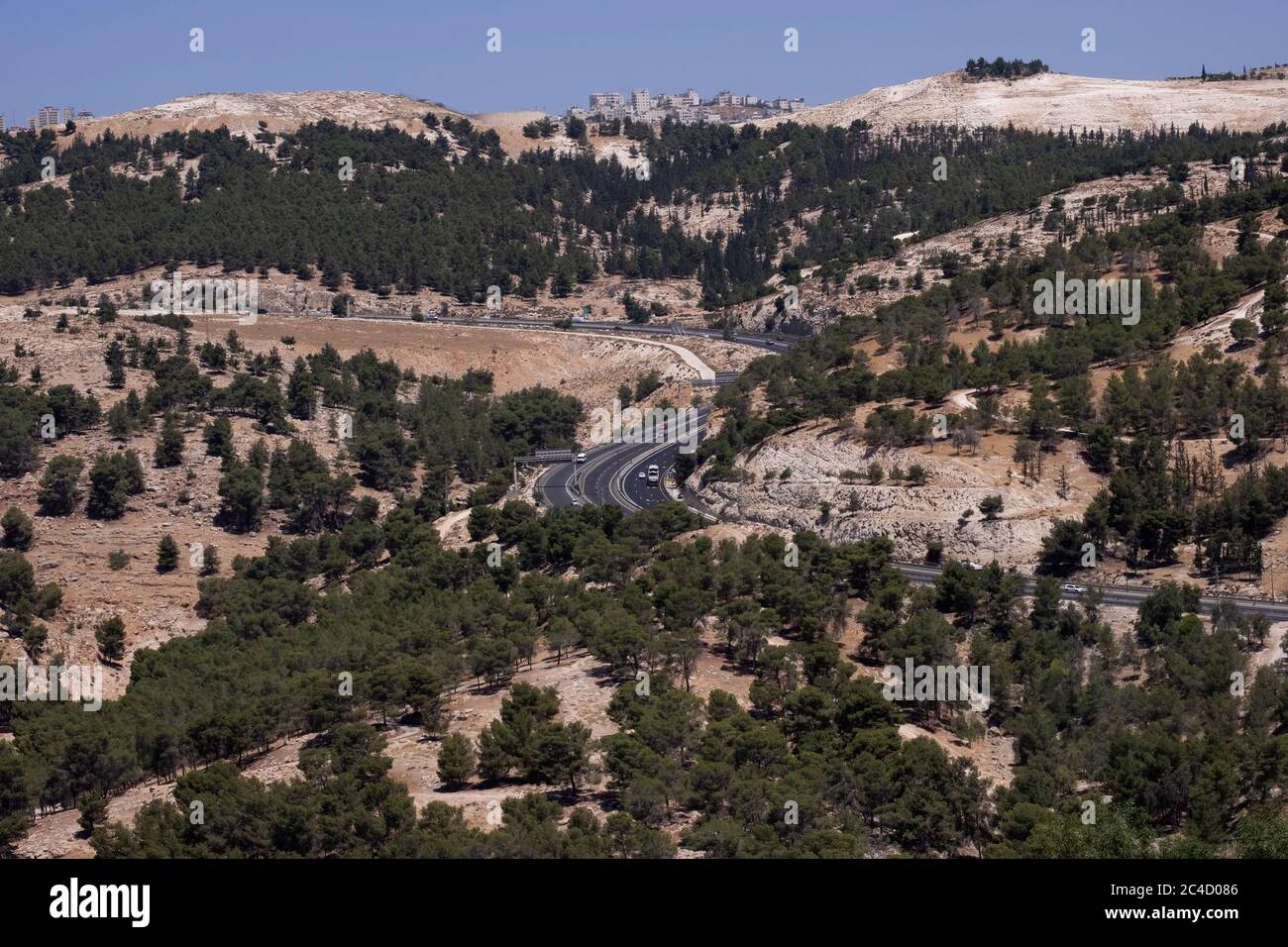 View of Highway 1 the main road between northern Jerusalem and the ...