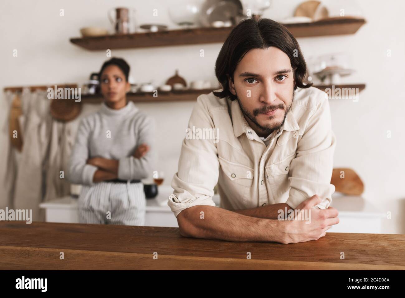 Man leaning on table hi-res stock photography and images - Alamy