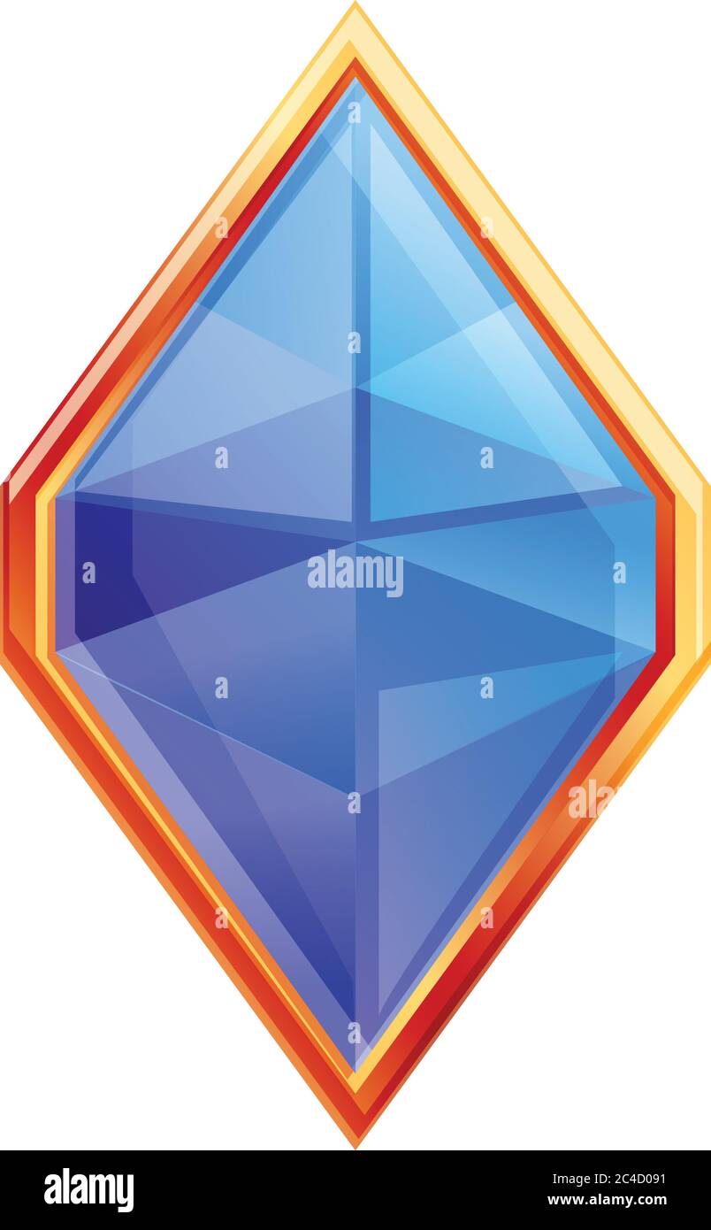 Blue precious gem icon. Cartoon of blue precious gem vector icon for ...