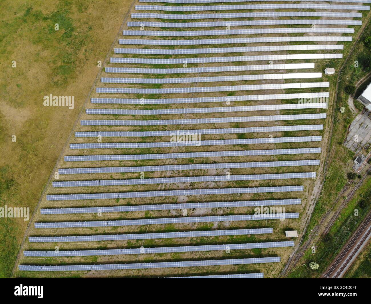 Aerial view of photovoltaic solar panels field Stock Photo - Alamy