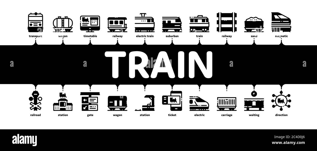 Train Rail Transport Minimal Infographic Banner Vector Stock Vector ...