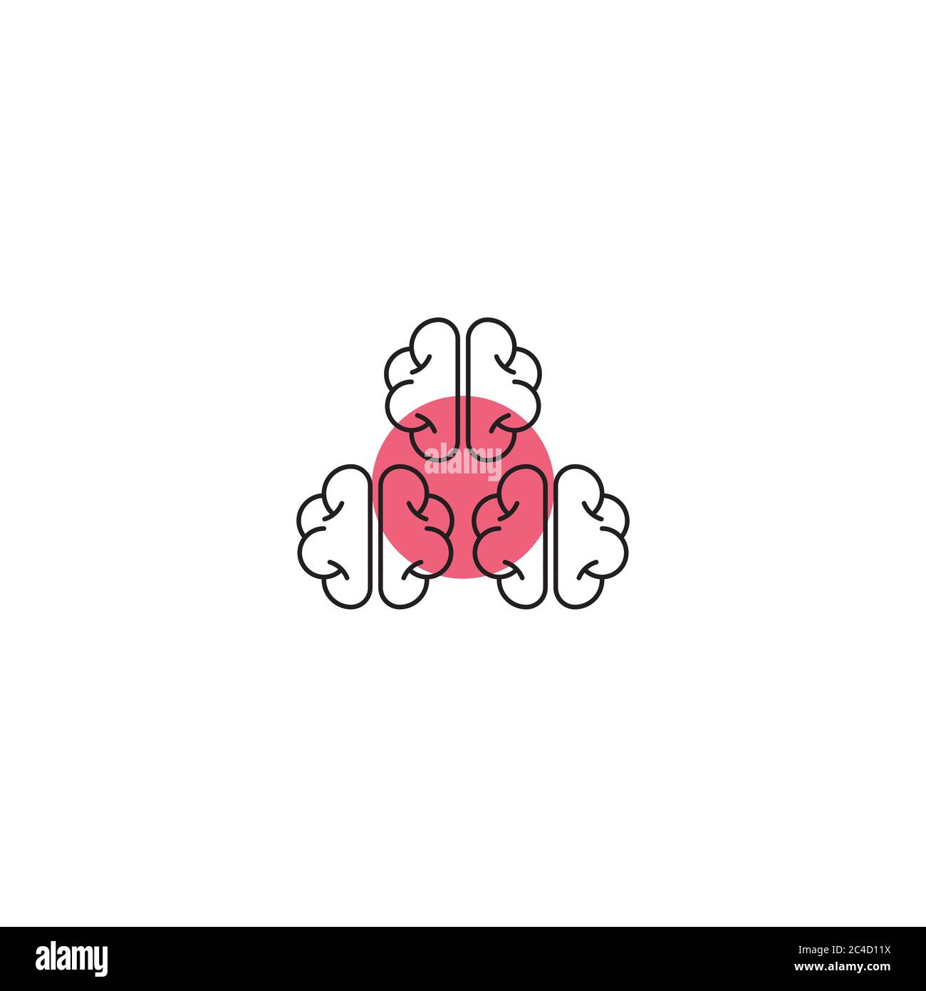 Brain storming minimal icon, brain activity, creative. Teamwork logo ...