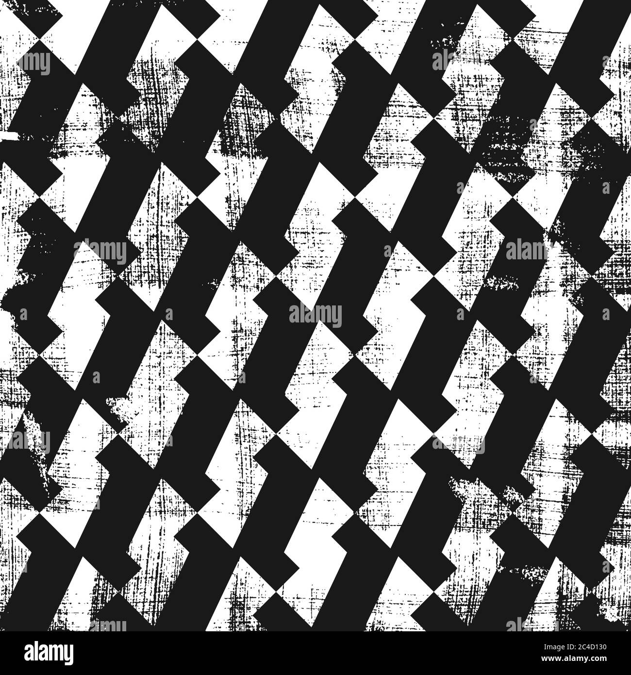 Grunge pattern with geometric shapes. Square black and white backdrop ...