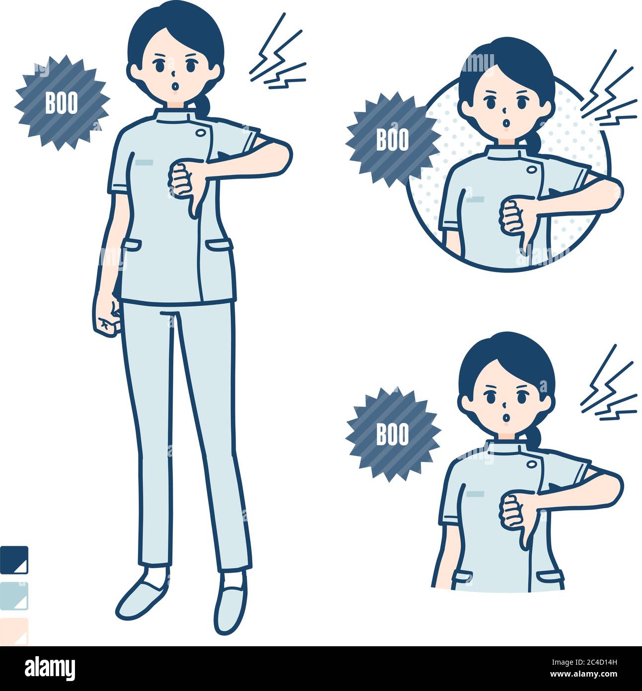 A young nurse woman with Booing images. It's vector art so it's easy to ...