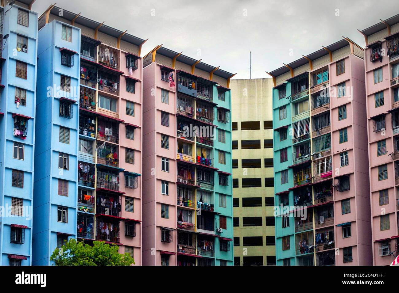 coloured apartment blocks in mid valley Kuala Lumpur Malaysia Stock ...