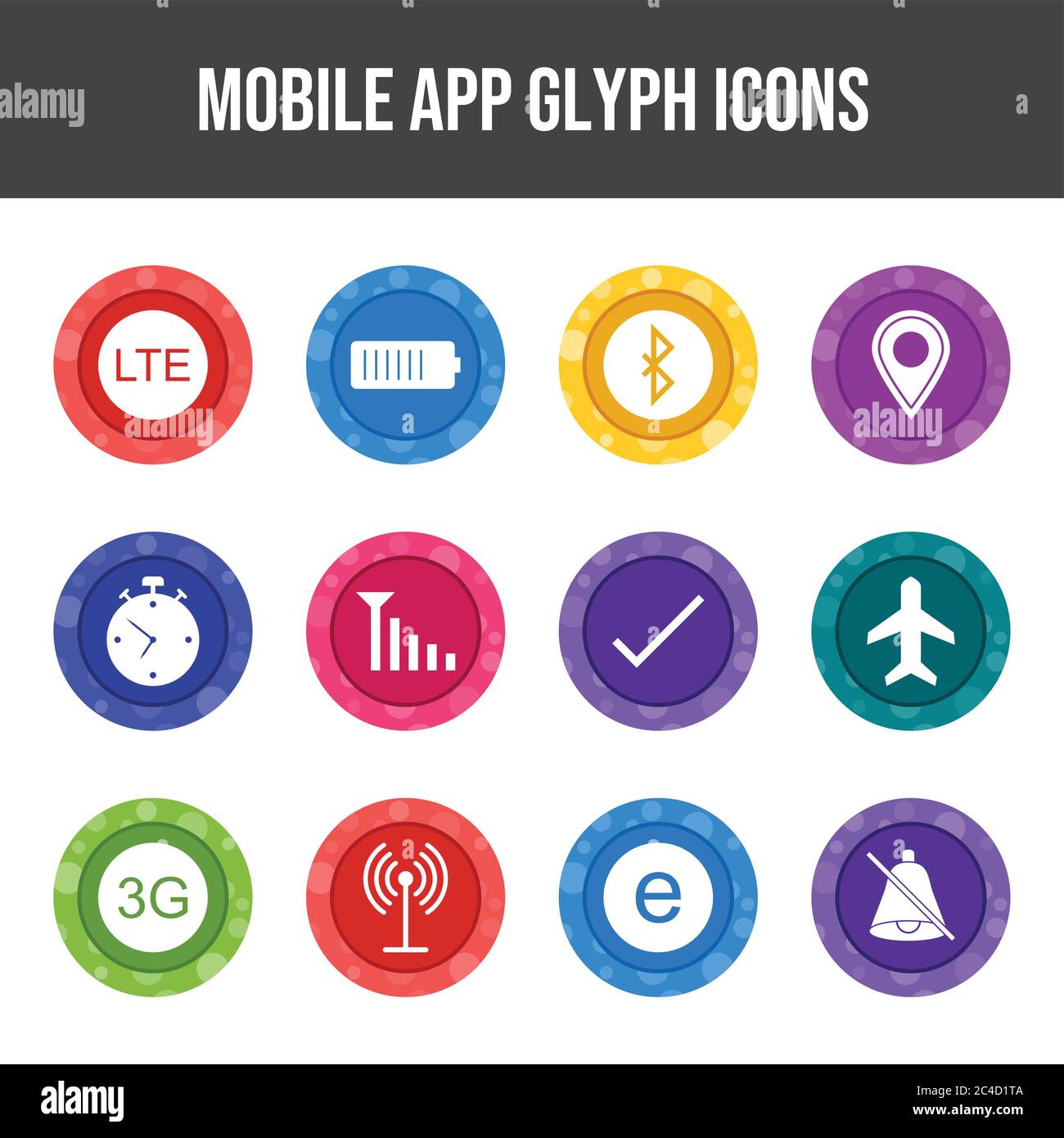 Unique Mobile Apps Icons Set Stock Vector Image & Art - Alamy