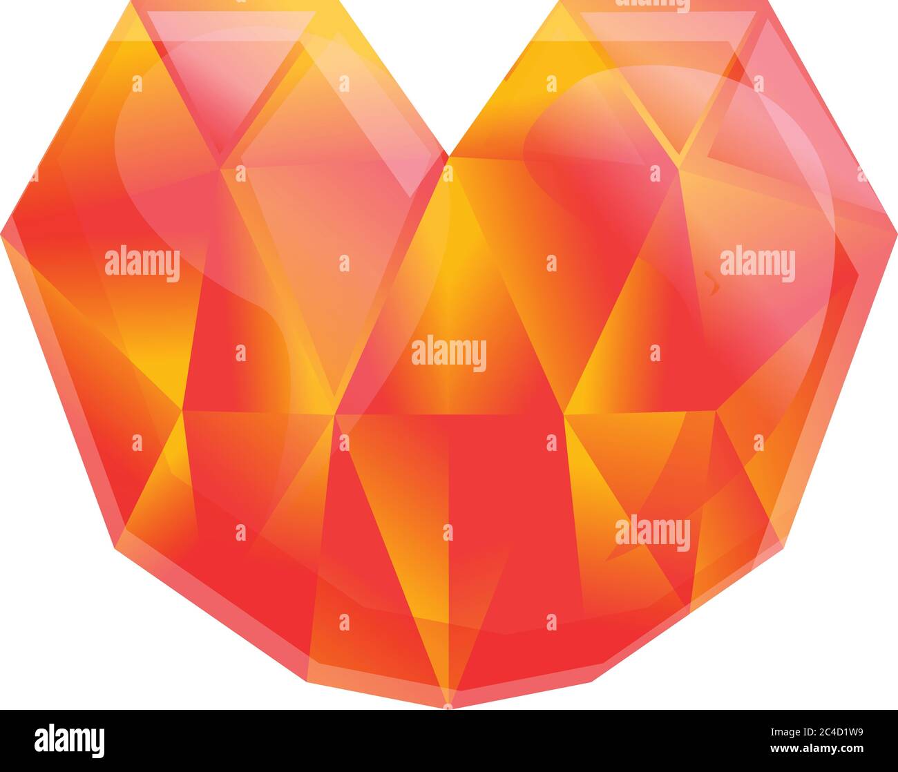 Heart red ruby icon. Cartoon of heart red ruby vector icon for web ...