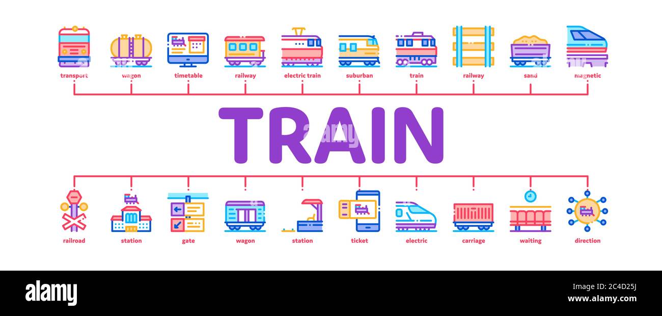 Train Rail Transport Minimal Infographic Banner Vector Stock Vector ...