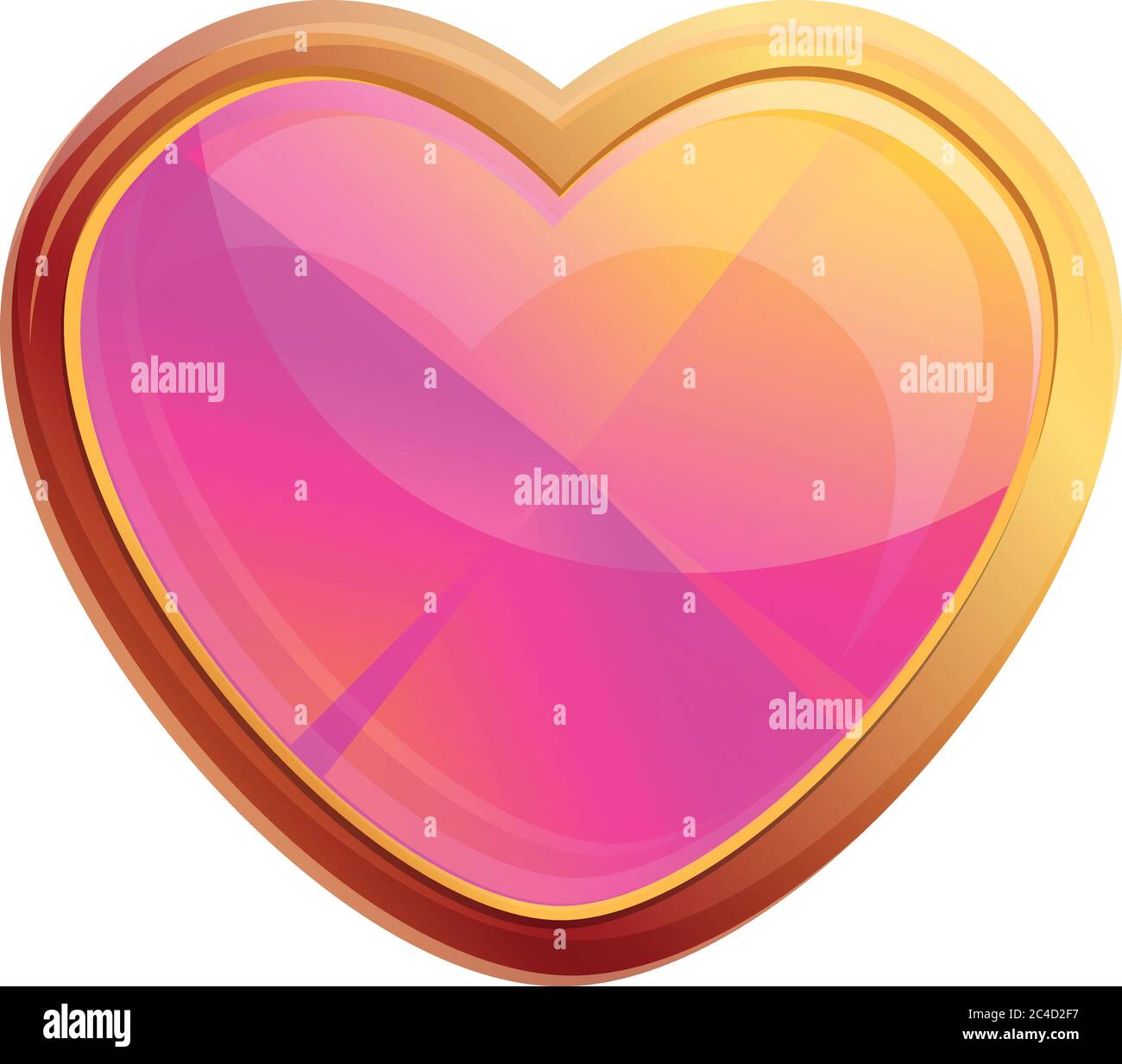 Cute heart gem icon. Cartoon of cute heart gem vector icon for web ...