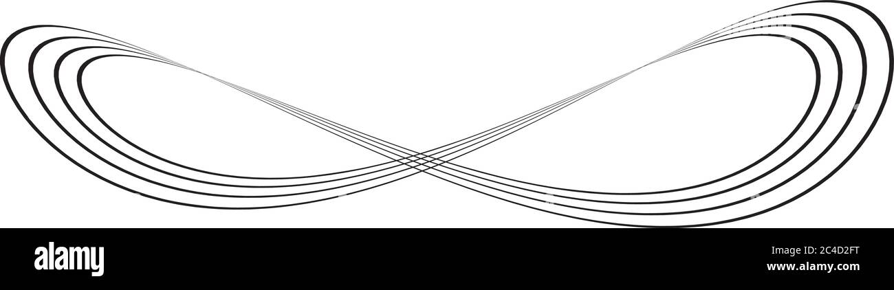 Infinity symbol of multiple thin black lines. Concept of infinite ...