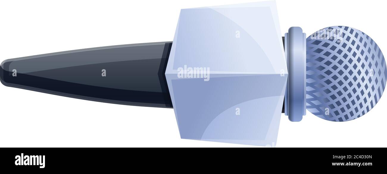 Tv reporter microphone icon. Cartoon of tv reporter microphone vector ...