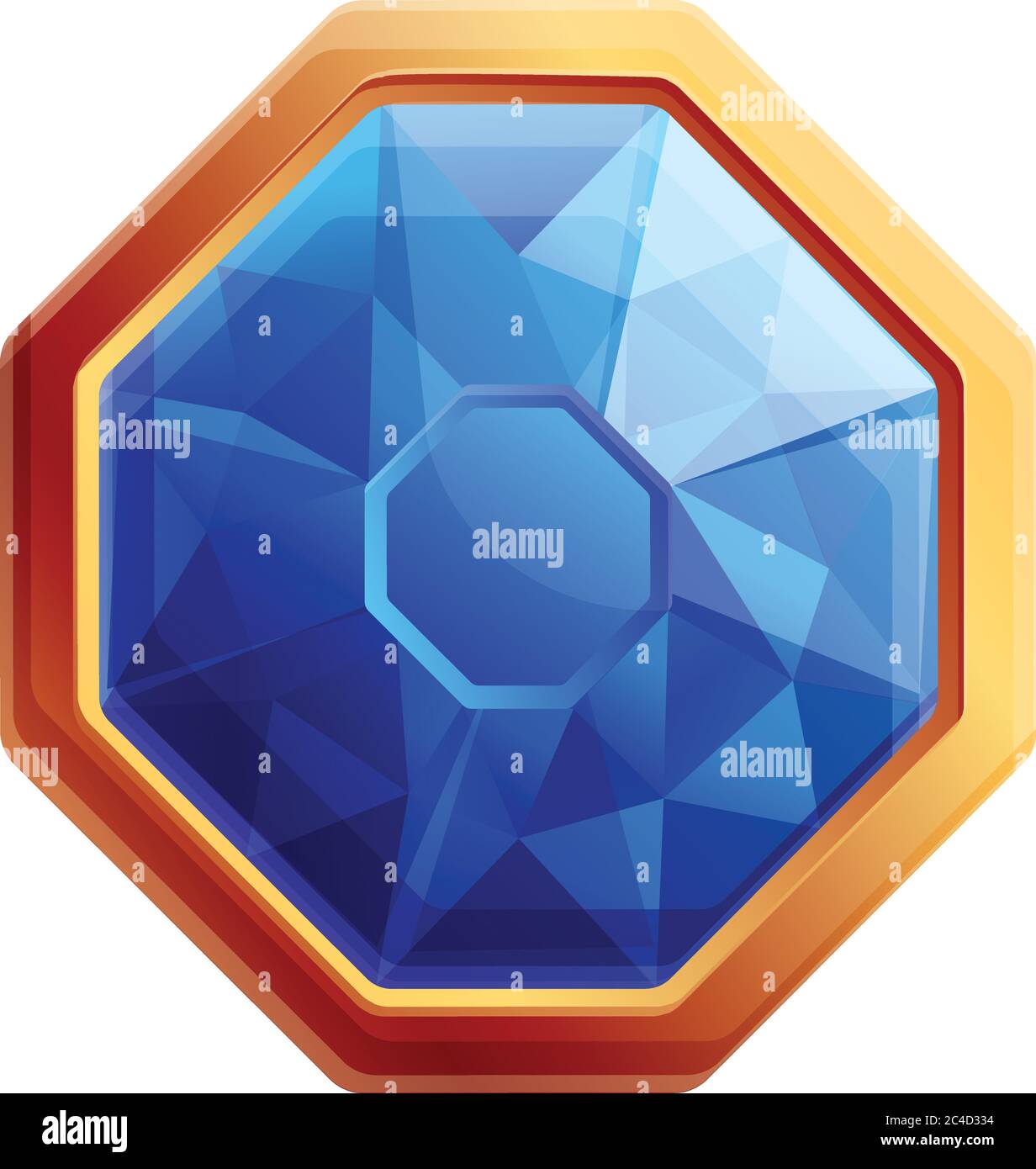 Blue gem icon. Cartoon of blue gem vector icon for web design isolated ...