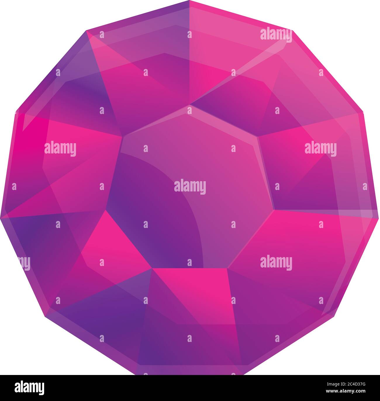 Purple gem icon. Cartoon of purple gem vector icon for web design ...