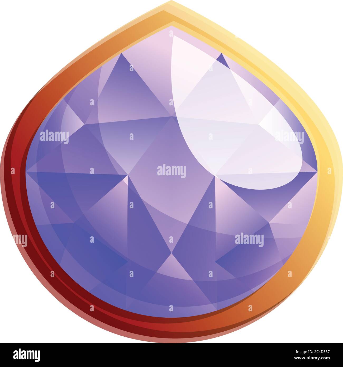 Shiny gemstone icon. Cartoon of shiny gemstone vector icon for web ...