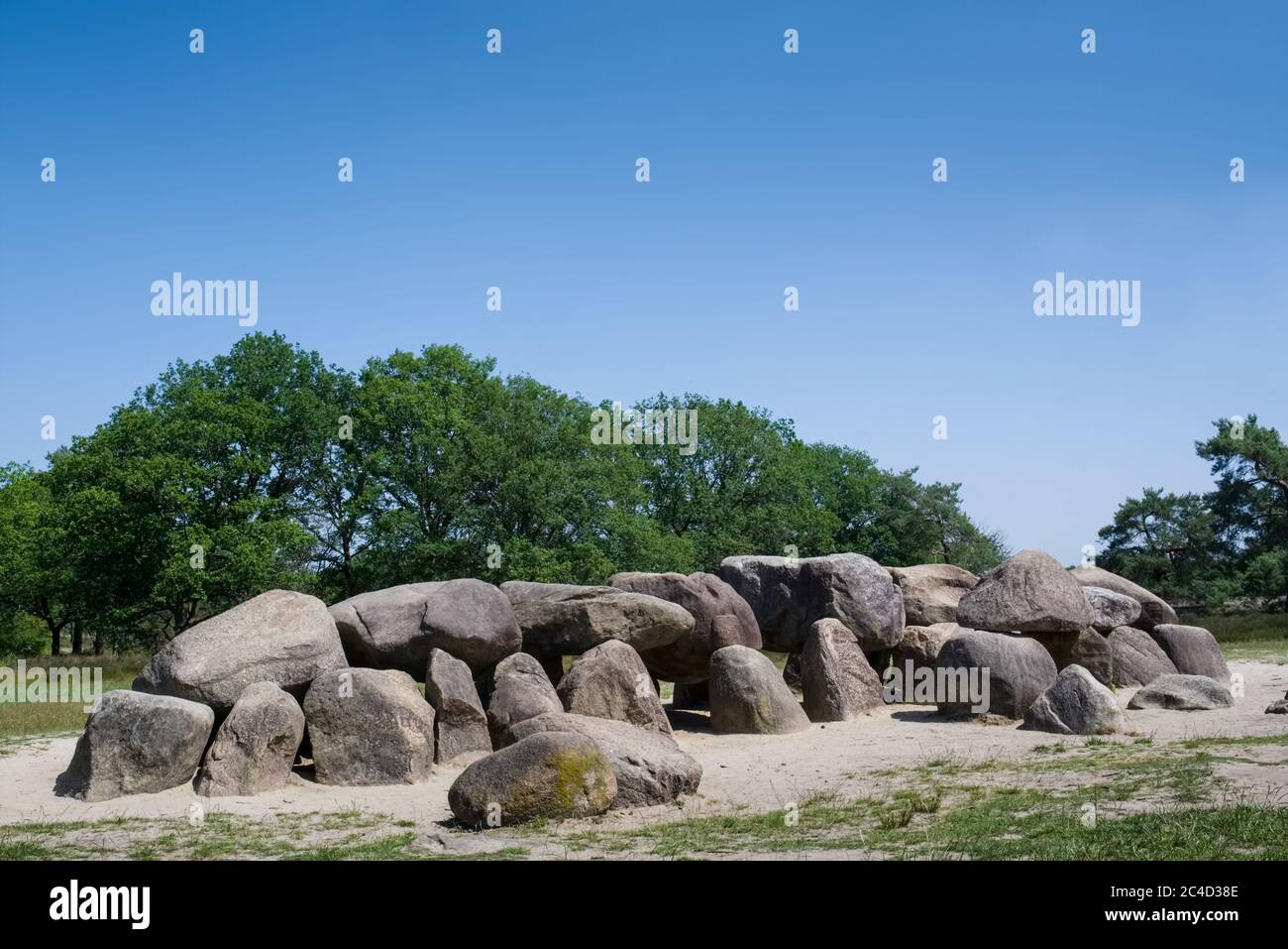 A dolmen or hunebed is a type of single-chamber megalithic tomb with ...