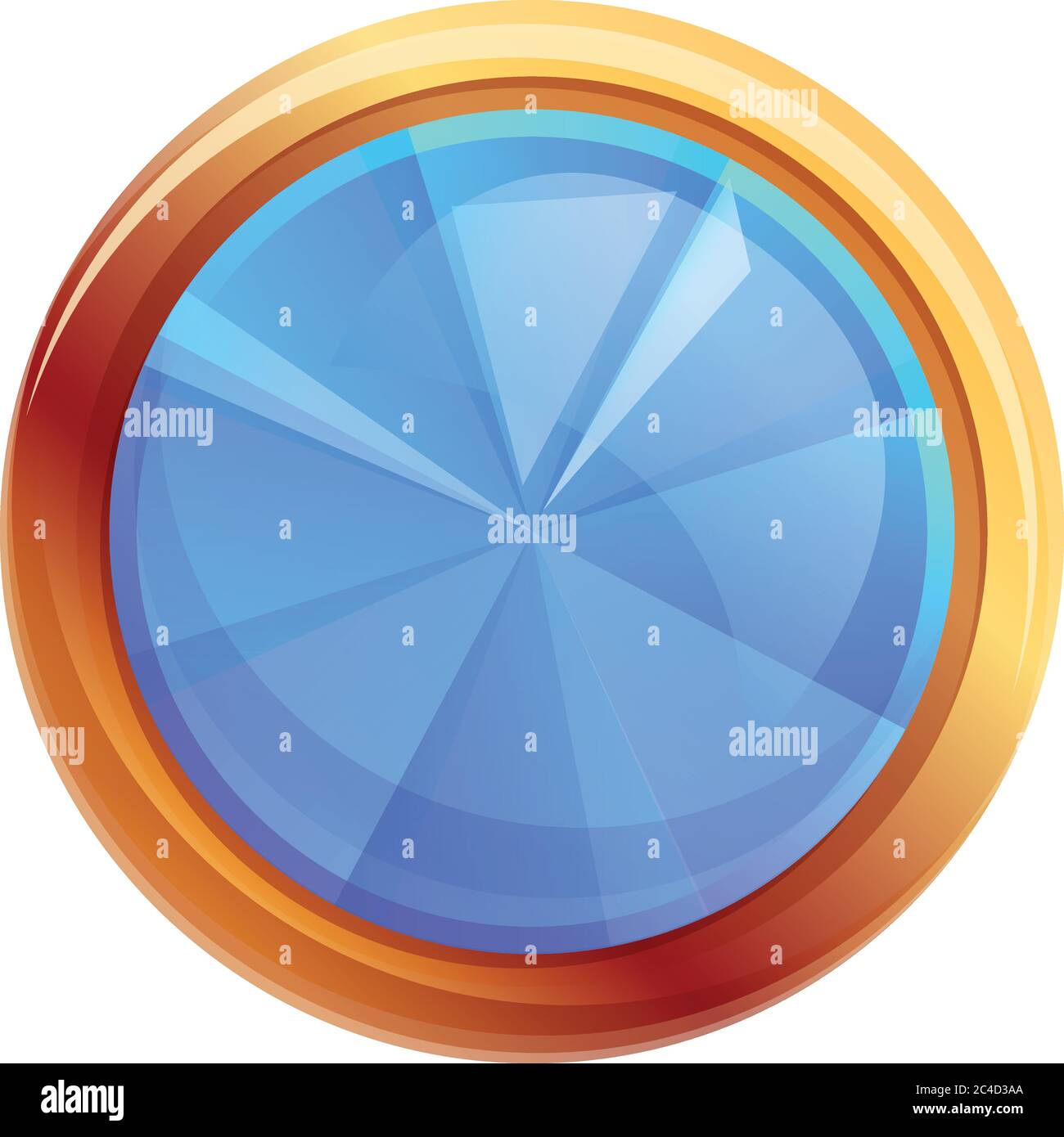 Round gemstone icon. Cartoon of round gemstone vector icon for web ...