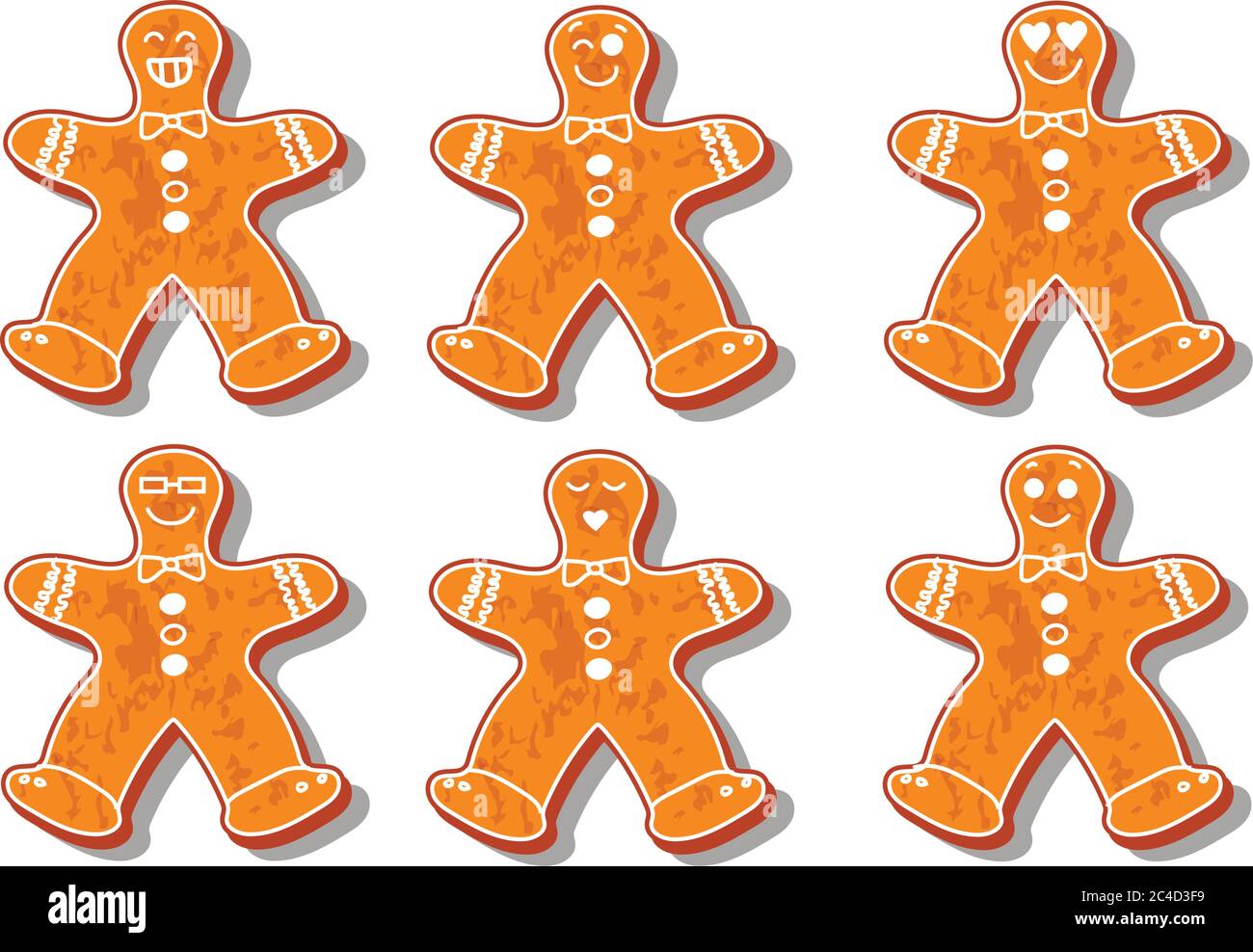 Set of christmas cookies. Set of different gingerbread cookies for ...