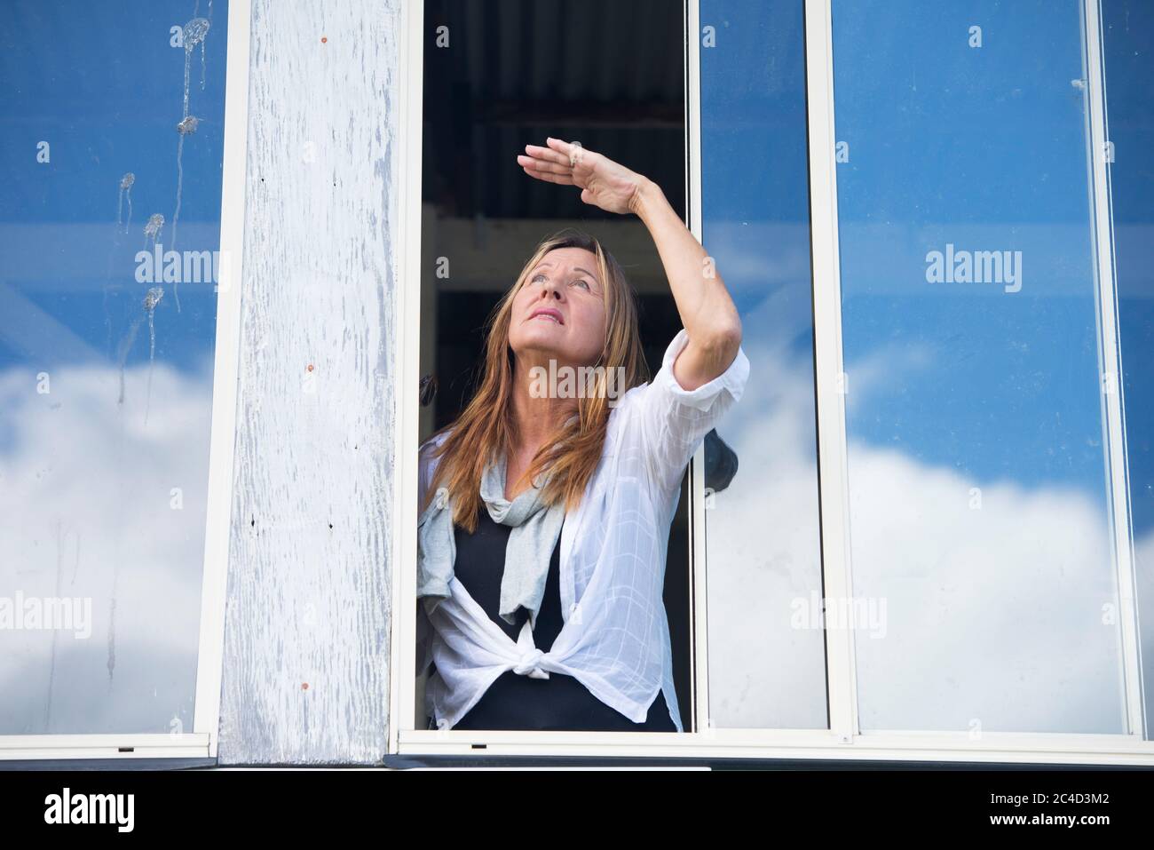 Sad Girl Looking Up At The Sky