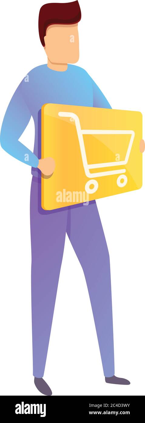 Young purchasing manager icon. Cartoon of young purchasing manager ...