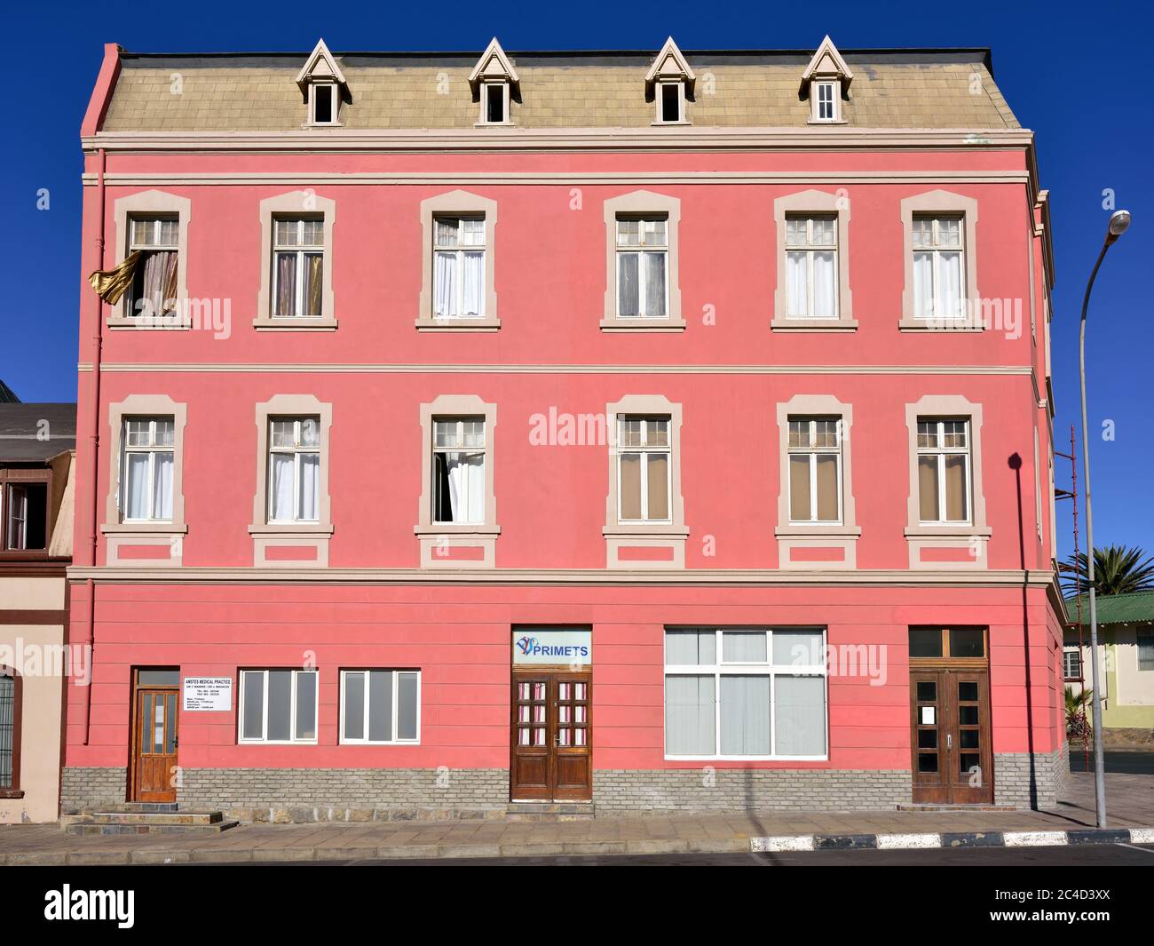 LUDERITZ, NAMIBIA - JAN 26, 2016: Typical architecture in Luderitz ...