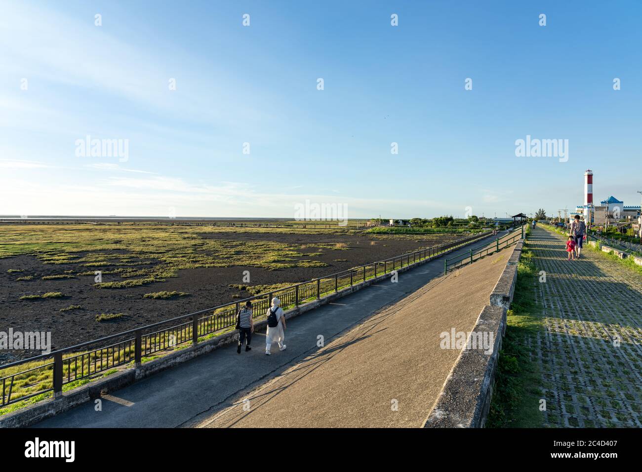 Gaomei Wetlands tourist pathway, a popular scenic spots in Qingshui ...