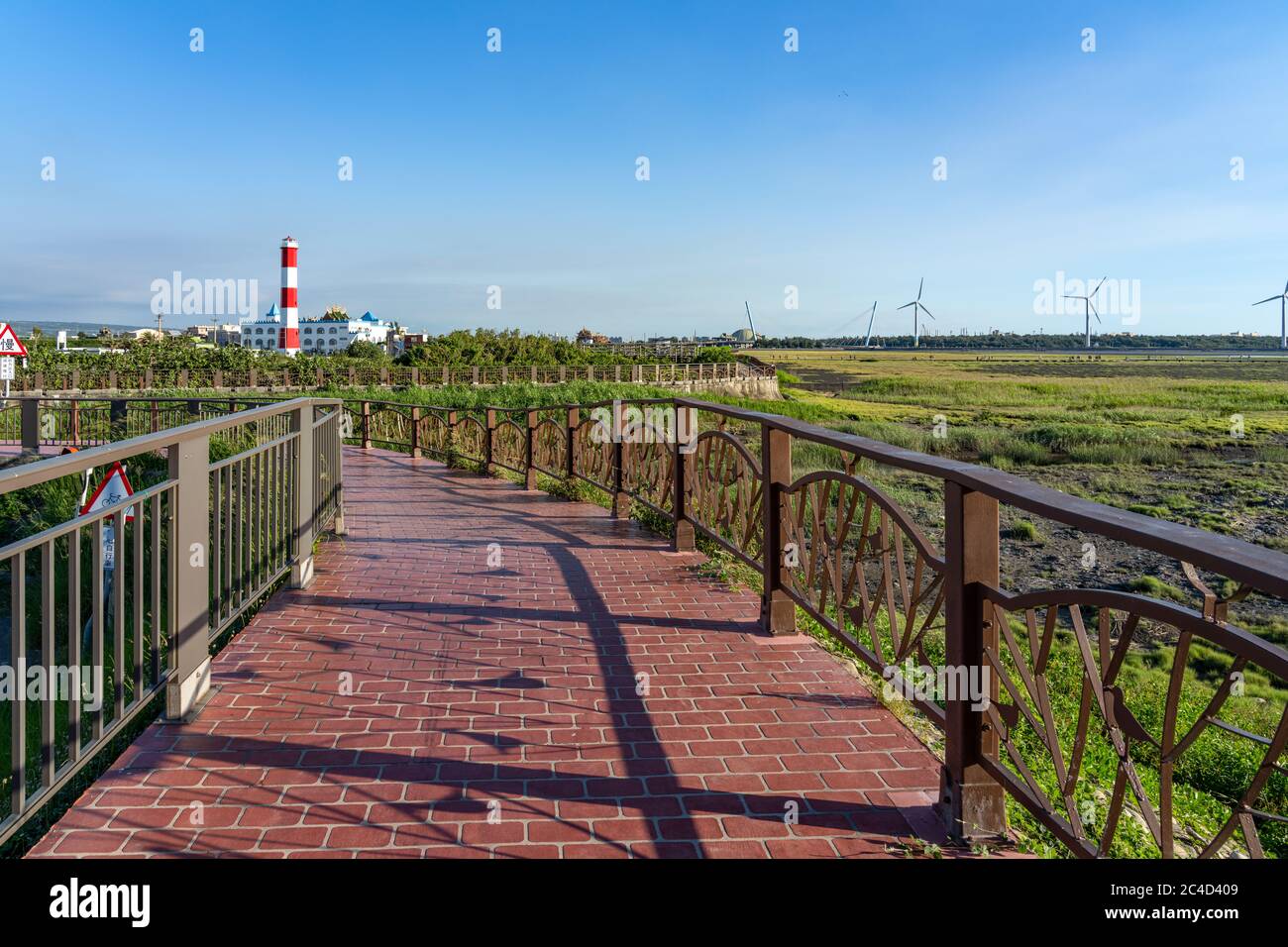 Gaomei Wetlands tourist pathway, a popular scenic spots in Qingshui ...