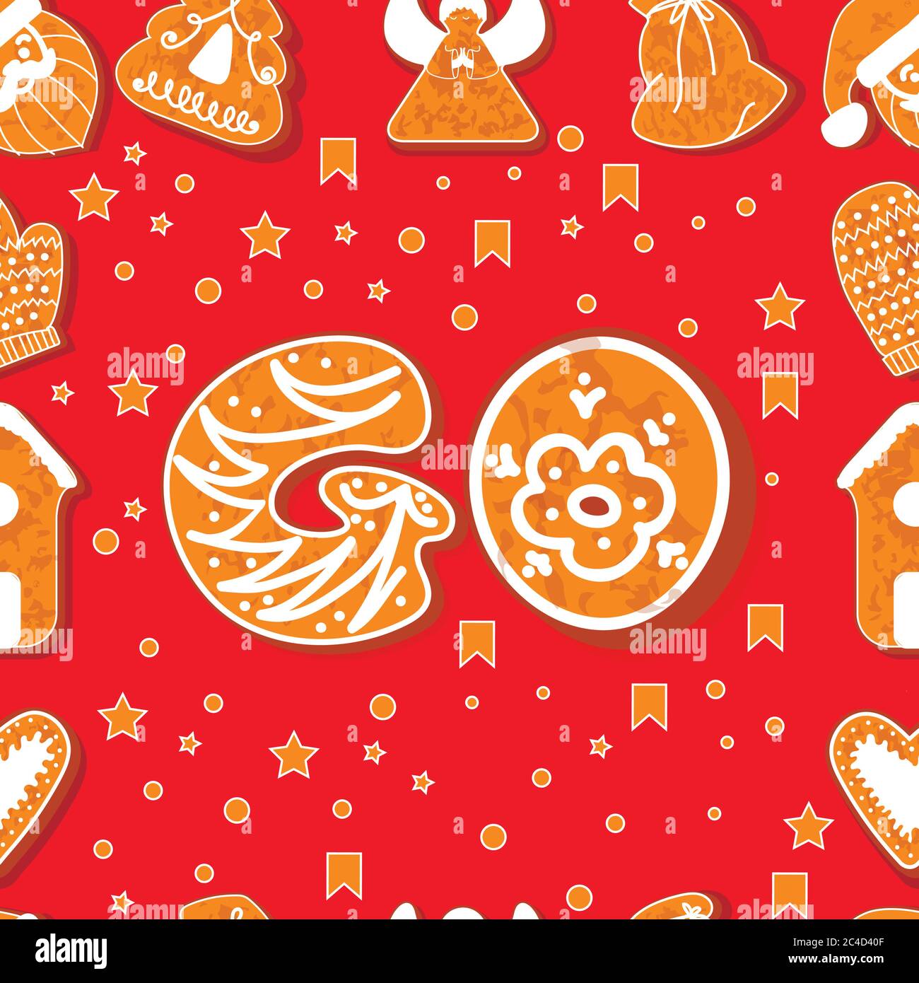 Seamless pattern gingerbread alphabet. Vector illustration. Alphabet ...