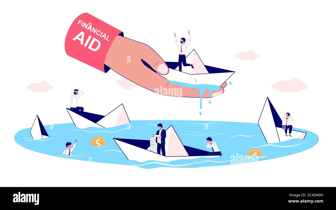 Financial support for business survival concept vector flat ...