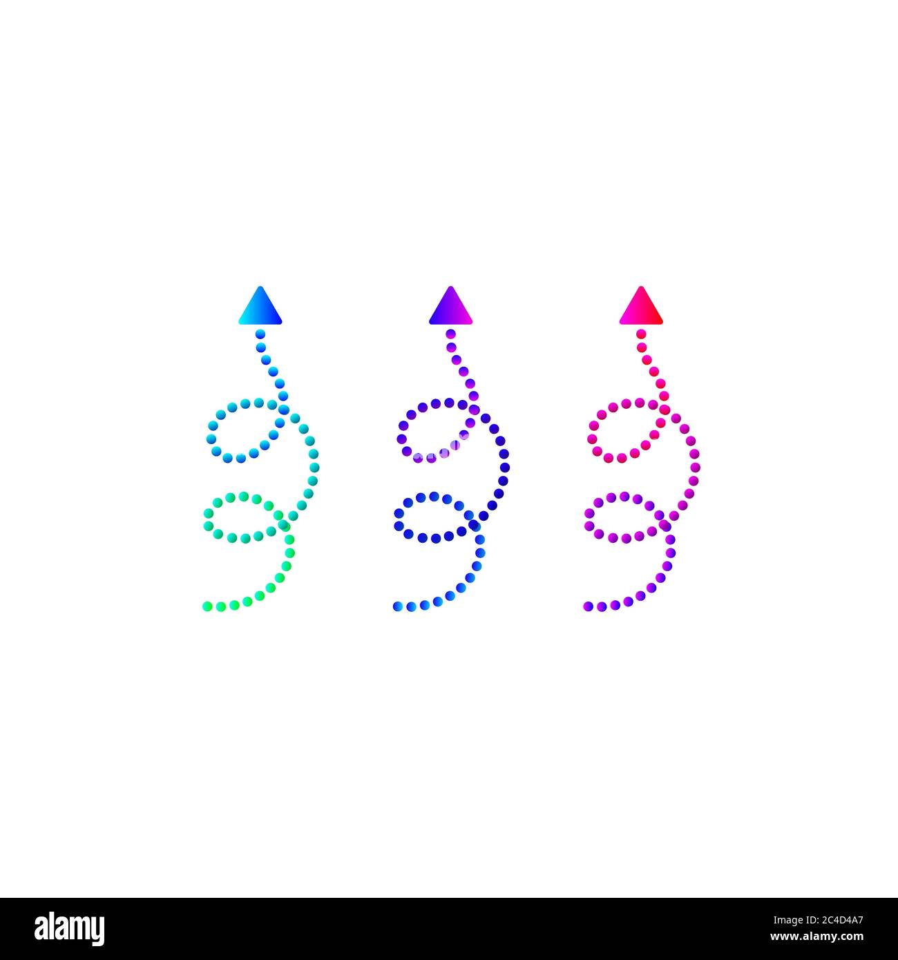 Creative arrow in shape of spiral pointing up. Pointer up, unusual ...