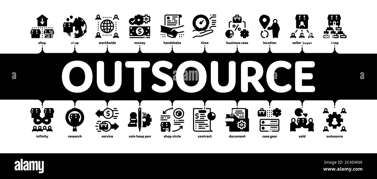 Outsource Management Minimal Infographic Banner Vector Stock Vector ...