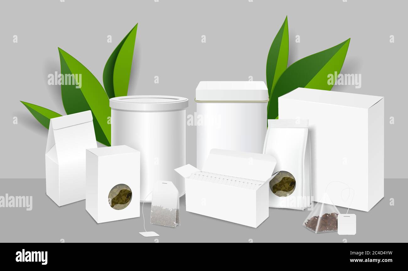 Blank tea coffee packaging Stock Vector Images - Alamy