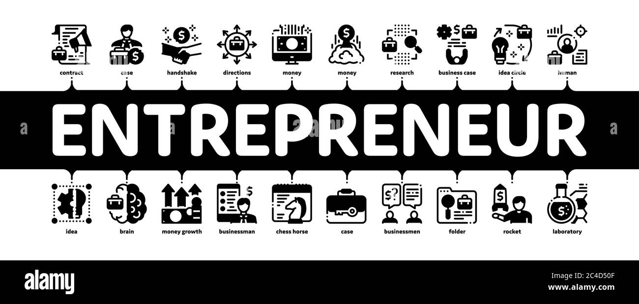 Entrepreneur banner Black and White Stock Photos & Images - Alamy