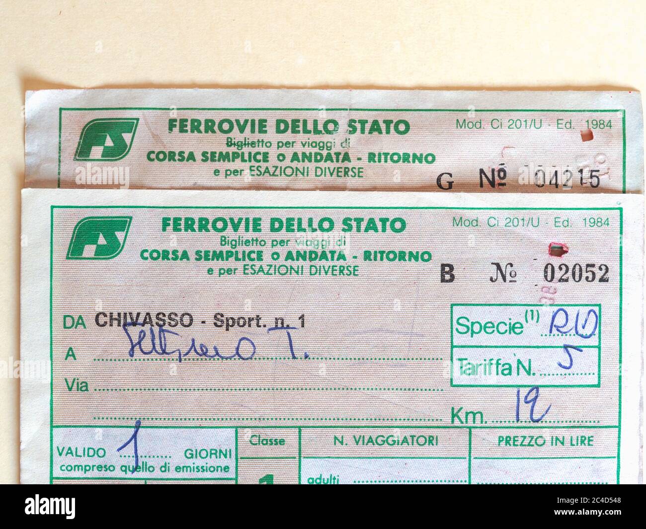 TURIN, ITALY - CIRCA JUNE 2020: Vintage Italian Ferrovie dello Stato ...