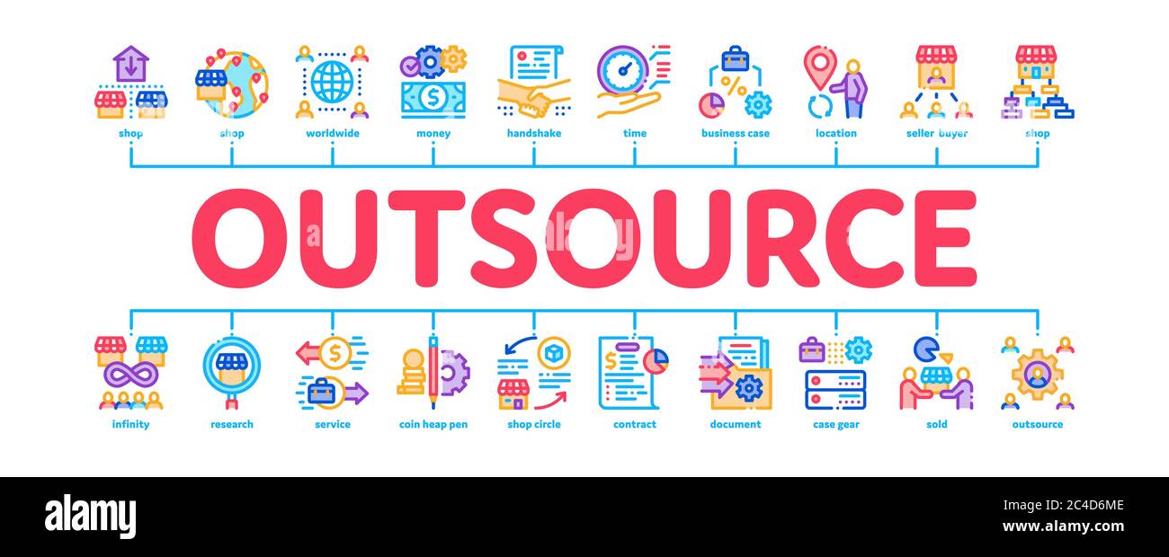 Outsource Management Minimal Infographic Banner Vector Stock Vector ...
