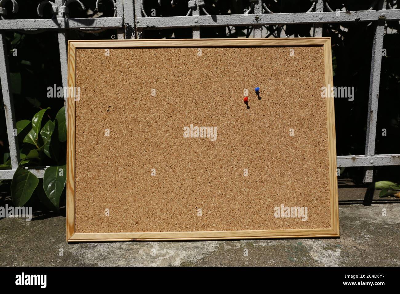 red and blue Steel Pushpin on board Stock Photo - Alamy