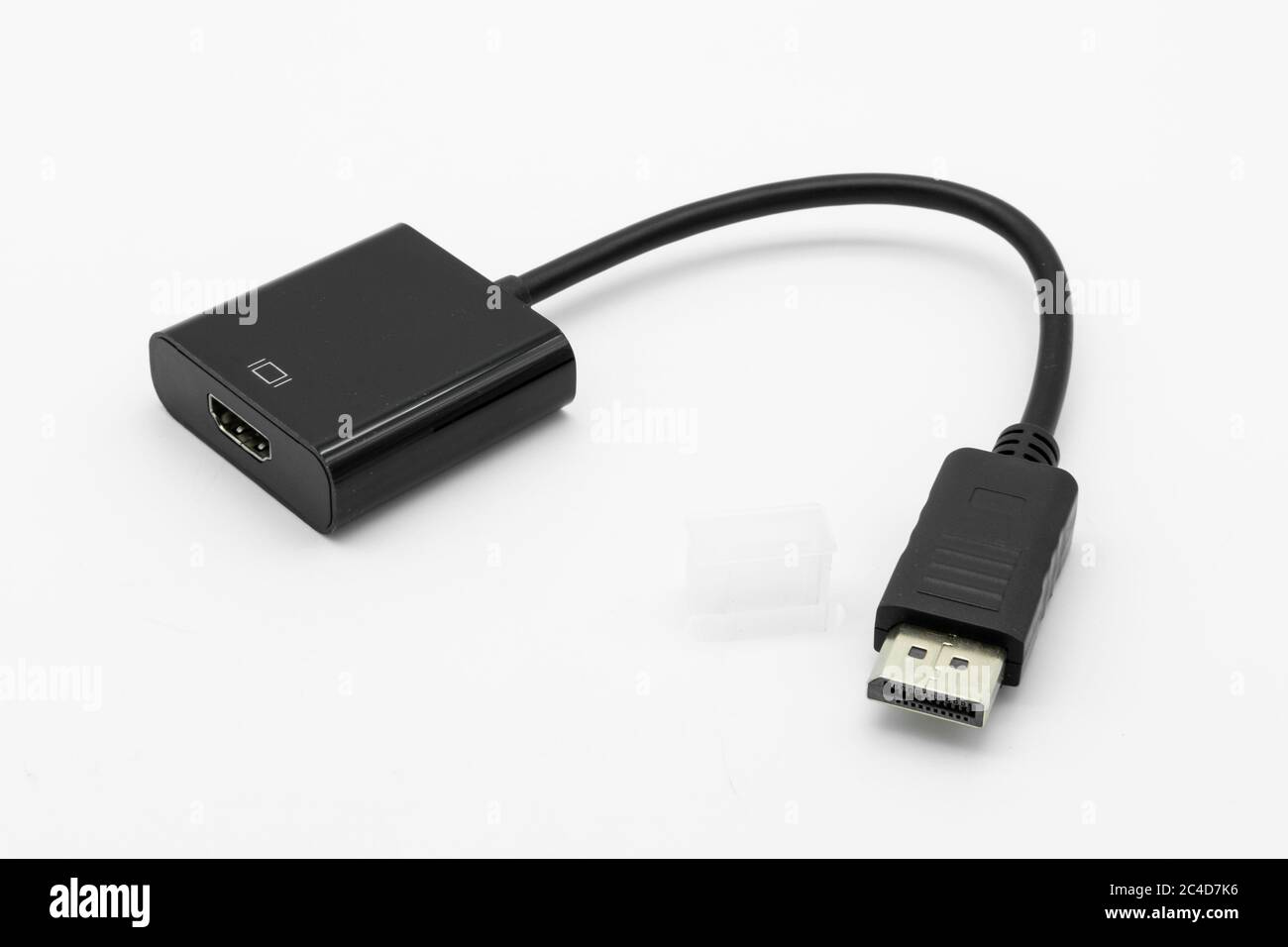 Detailed view of a Display Port to HDMI AV cable showing its connectors ...