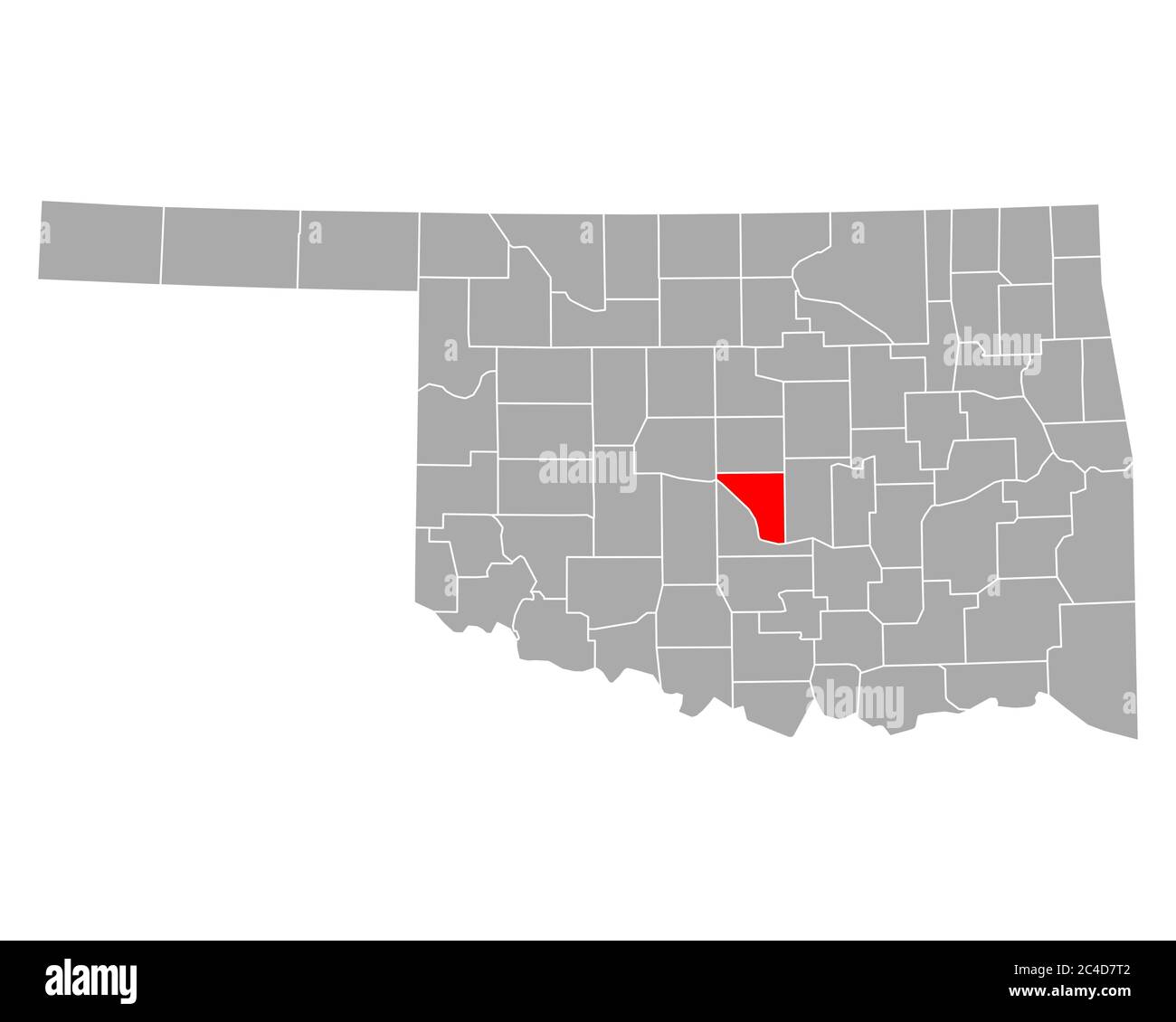 Map of Cleveland in Oklahoma Stock Photo - Alamy