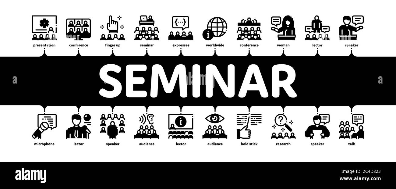 Seminar Conference Minimal Infographic Banner Vector Stock Vector Image ...